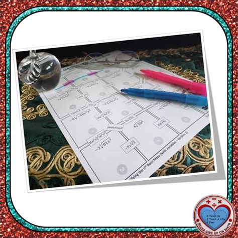 Maze Radicals Simplifying Nth Root With Variables 2 Mazes