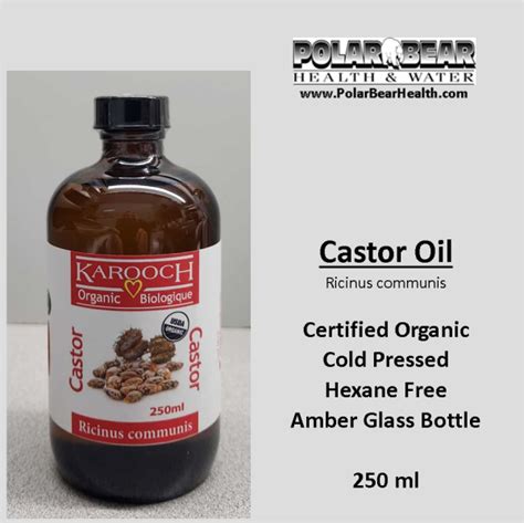Castor Oil Organic Cold Pressed Hexane Free Glass 250 Ml Polar
