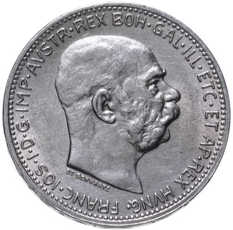Монета австро-Венгрия 1 крона 1914 для Австрии стоимостью 1486 руб.