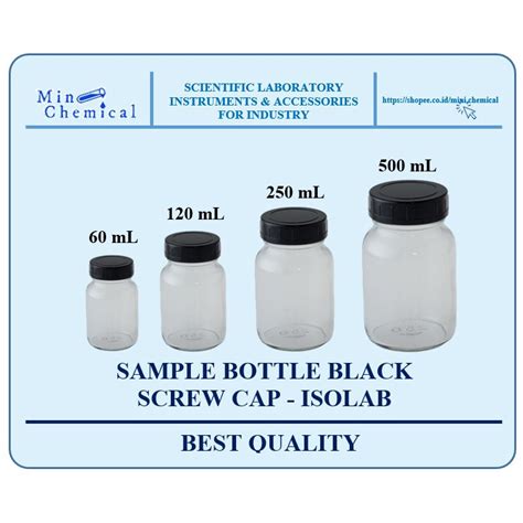 Jual Botol Sampel Tutup Ulir Hitam 60 ML 120 ML 250 ML 500 ML