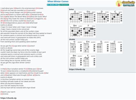 Chord When Winter Comes Tab Song Lyric Sheet Guitar Ukulele