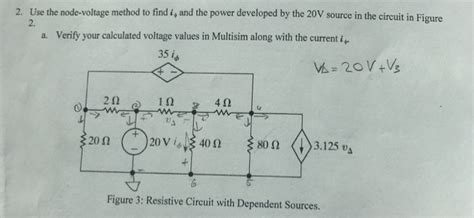 Solved 2 Use The Node Voltage Method To Find I And The Chegg