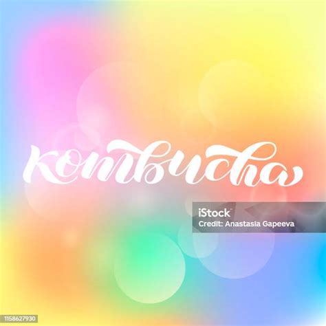 콤부차 브러쉬 브러쉬 레터링 패킹용 벡터 일러스트레이션 낱말에 대한 스톡 벡터 아트 및 기타 이미지 낱말 로고 발효 Istock