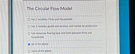 Solved The Circular Flow Model Has 2 Variables Firms And