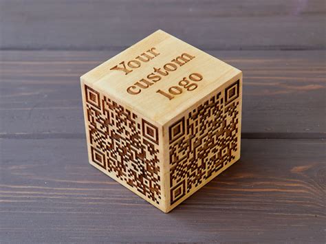 Wooden Qr Code Qr Code Sign Qr Code Cube Custom Logo Cube Wood Qr