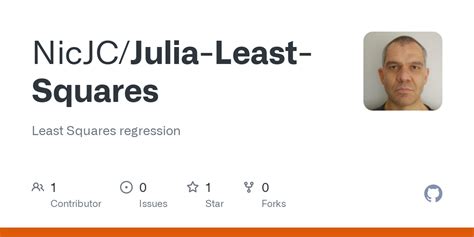 GitHub NicJC Julia Least Squares Least Squares Regression