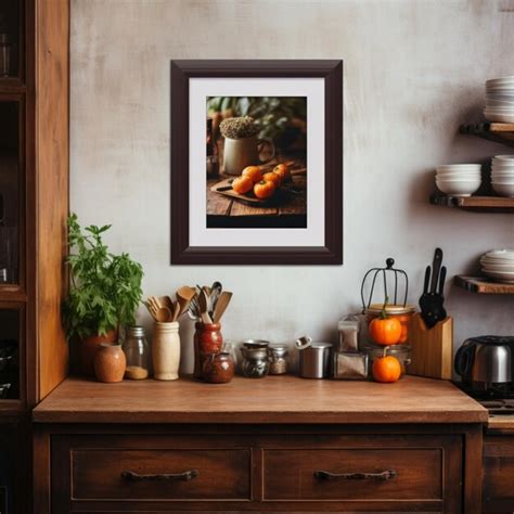 Premium Ai Image A Picture Frame Hangs On A Wall Above A Kitchen Counter