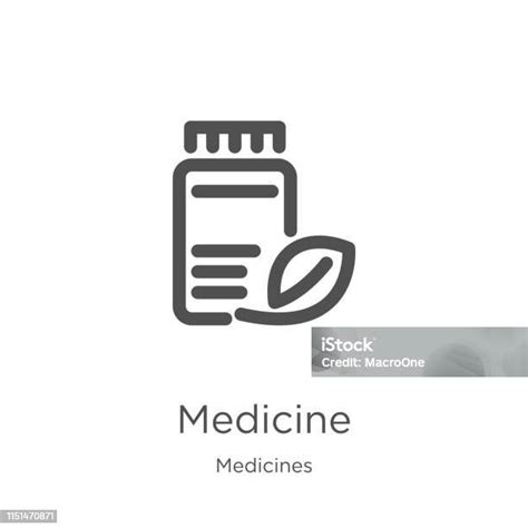 薬のコレクションから薬のアイコンベクトル細い線薬輪郭アイコンベクトルイラスト概要ウェブサイトのデザインやモバイルアプリ開発のための細い線の薬