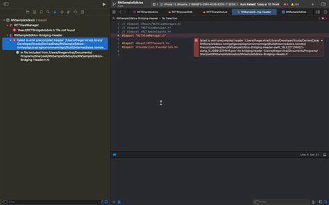 Ios React Native Failed To Emit Precompiled Header When Importing RCTViewManager H In