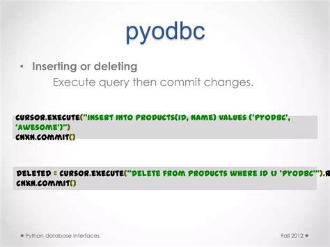 Python Database Interfaces Pptx Databases Computer Software And Applications
