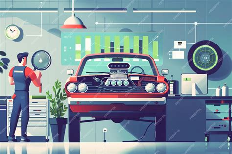 Figure Conducting Automotive Analysis Premium Ai Generated Vector