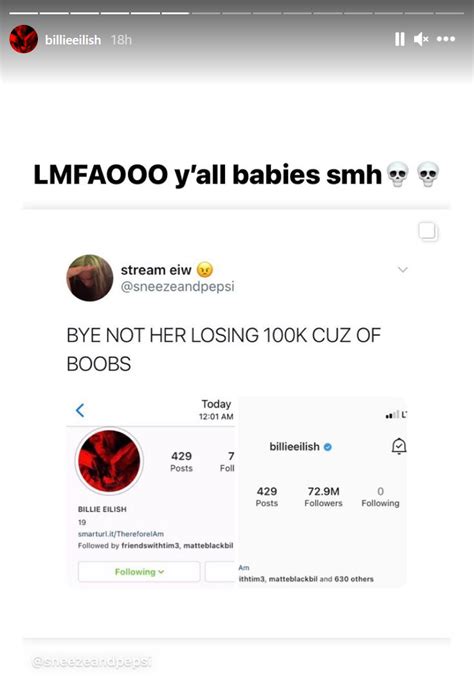 Billie Eilish Lost 100k Instagram Followers Because Of Her Lock Screen