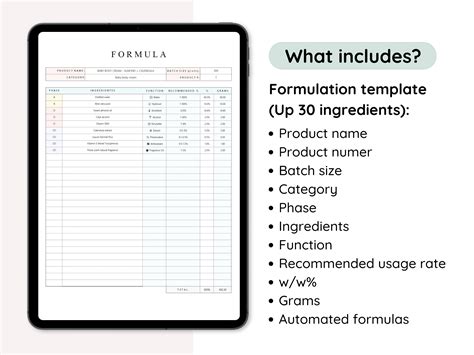 Skincare Formulation EASY And SIMPLE Google Sheets Template For Cosmetics Recipes Handmade