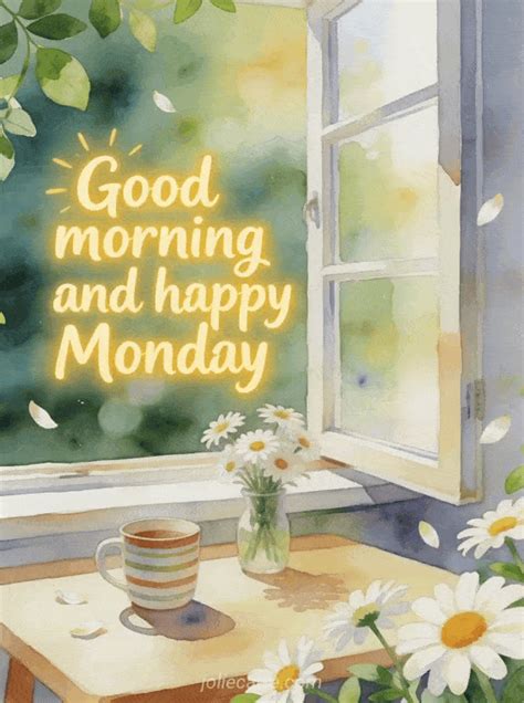 Good Morning Happy Monday Image Free Greeting Card 🌼 Joliecarte