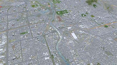 Dushanbe City Tajikistan 3D Model 25km By 3dstudio