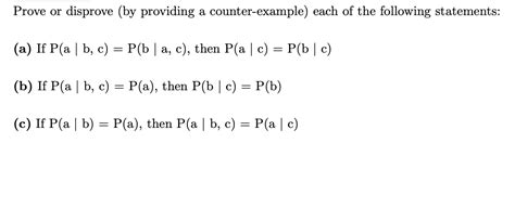 Solved Prove Or Disprove By Providing A Counter Example Chegg