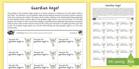 Staff Wellbeing Guardian Angel Activity Teacher Made
