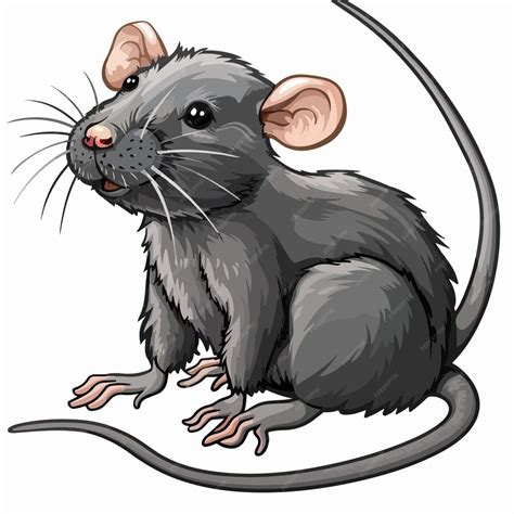 Adorable Cute Rat Clipart Isolated On White Background Premium Ai
