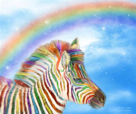 Rainbow Zebra Mixed Media By Carol Cavalaris Fine Art America