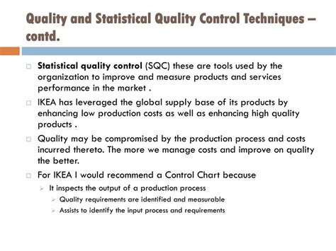 Ppt Quality And Statistical Quality Control Techniques Powerpoint Presentation Id7171025