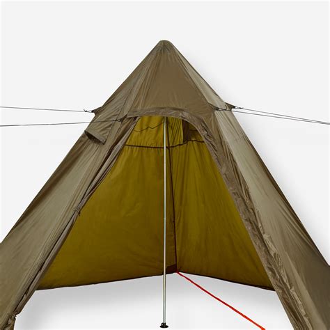 Tarp Teepee Bushcraft Bivouac Waterproof 2 Person Khaki Decathlon