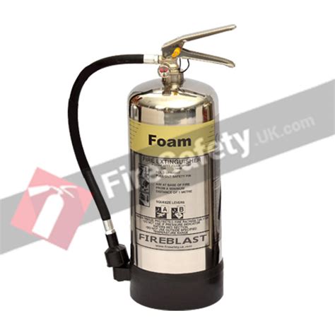 FireBlast Polished Ltr Foam Stainless Steel Fire Extinguisher
