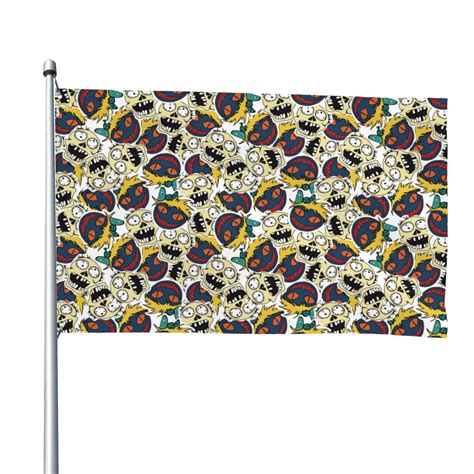Lsque Happy Skeleton Pattern Flag Happy Skeleton Printed Garden Flag 48 X 72 In Double Sided