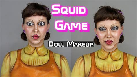 Squid Game Doll Makeup Easy Youtube