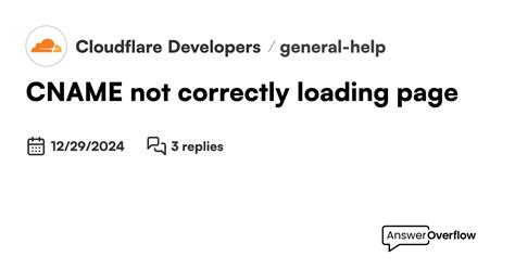 Cname Not Correctly Loading Page Cloudflare Developers