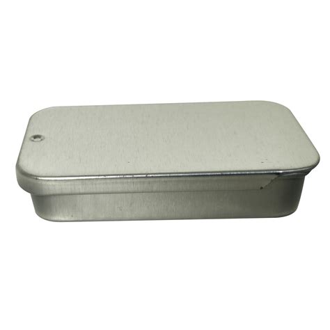 Silver White Black Pink Rectangular Tin Box With Sliding Lid