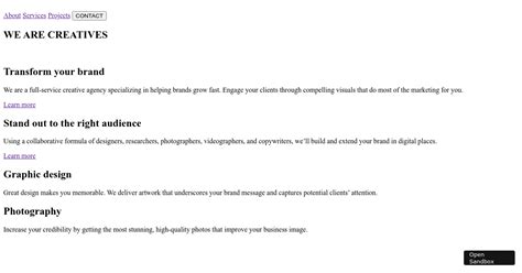 sunnyside agency landing page main codesandbox
