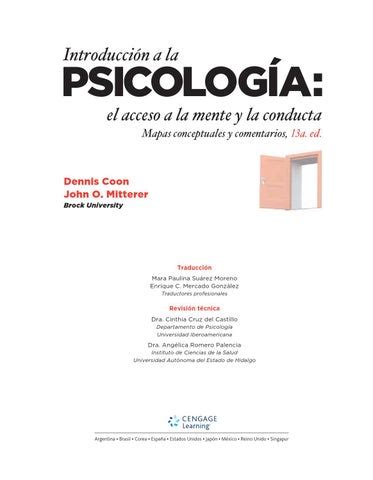 Introducción a la psicología el acceso a la mente y la conducta 13a