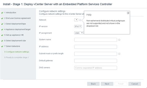Install The Vcenter Server Appliance Vcsa Without Ephemeral Port Groups The Lone Sysadmin