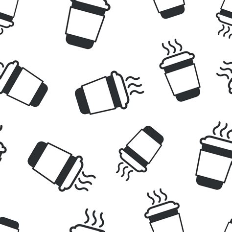 Coffee Tea Cup Icon Seamless Pattern Background Coffee Mug Vector