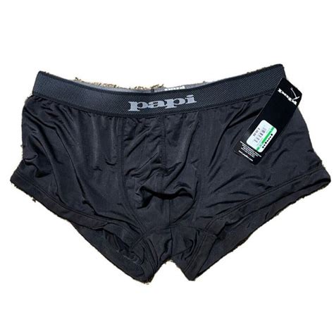 Papi Underwear And Socks Papi Black Brazailian Stretch Trunk