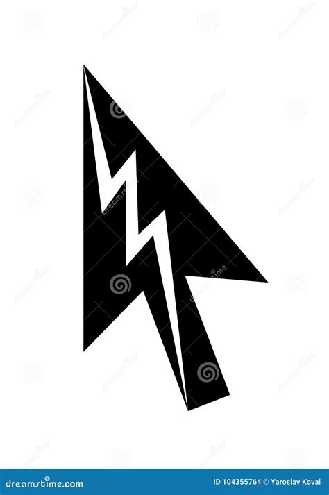 Lightning Cursor Arrow Original Vector Icon Stock Illustration