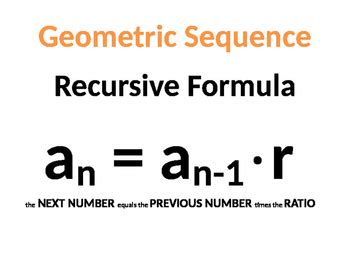 Geometric Sequence Recursive Formula