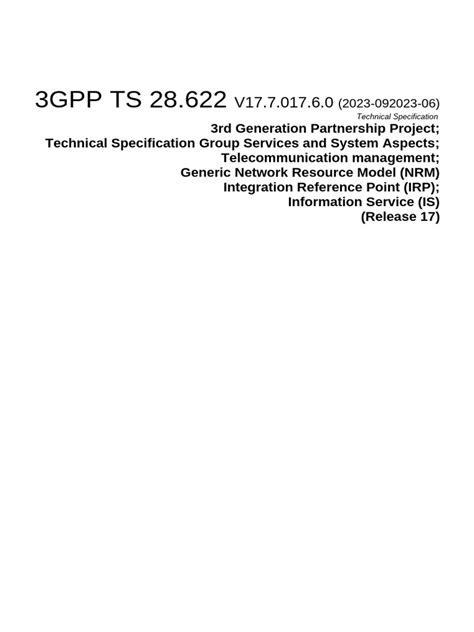 3gpp Ts 28 622 Technical Specification Pdf