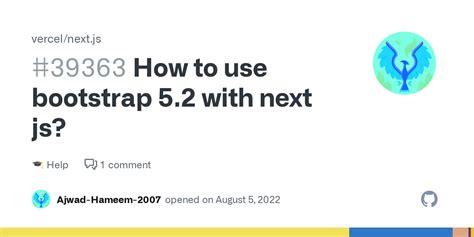 How To Use Bootstrap 5 2 With Next Js · Vercel Next Js · Discussion