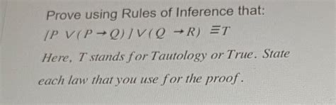 Solved Prove Using Rules Of Inference