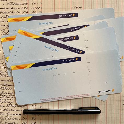 12 Original Boarding Passes Jet Airways Etsy