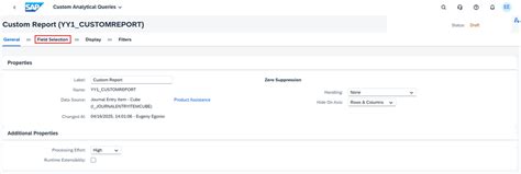 Custom Journal Entry Query By G L And Cost Center Sap Community