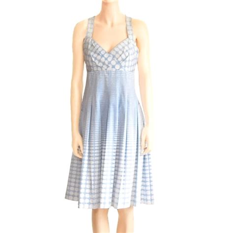 Calvin Klein Dresses Vintage Pinup Light Blue Polkadot Dress Poshmark