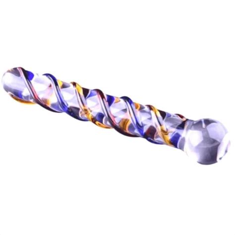 Twirling Sensations 7 Inch Glass Dildo Bdsm Sissyloving