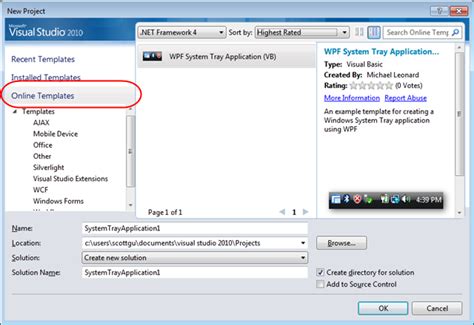 Scottgu S Blog Starter Project Templates Vs And Net Series