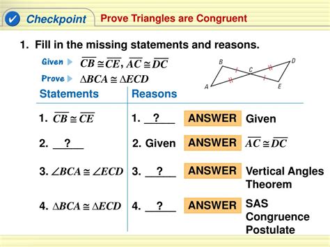 ppt use the sss congruence postulate powerpoint presentation free