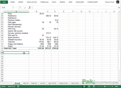 Making Cash Flow Summary In Excel Using Pivot Tables With Data On