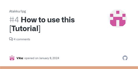 How To Use This Tutorial Issue Atakku Lpg GitHub