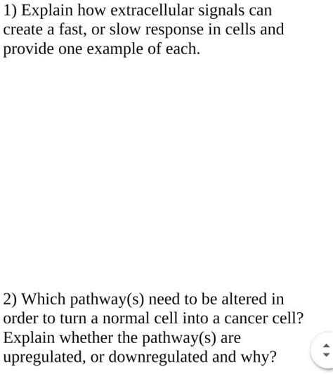 solved 1 explain how extracellular signals can create a fast or slow