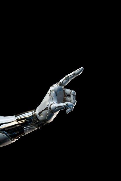 Premium Photo Technology Sense Ai Robot Finger Touch To Point Somewhere